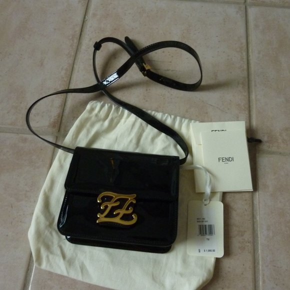 Fendi | Bags | Fendi Karligraphy Patent Ff Logo Shoulder Bag | Poshmark